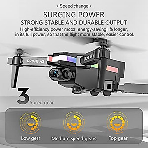 A3 Drone with Dual 4K HD Camera, WIFI FPV Real-Time Transmission, Auto Return, Follow Me, Headless Mode, 3D Flips, Remote Controller Video Extended with Backpack & Accessories Kit