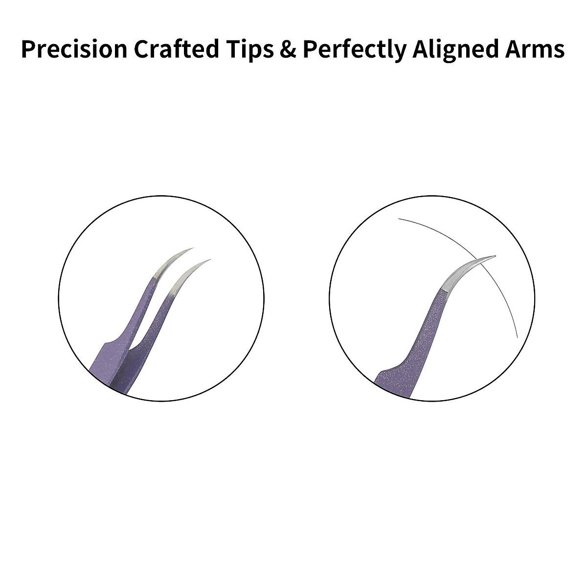 Eyelash Extension Tweezers Surgical Stainless Steel with Metallic Purple Powder Coating (Curved Tip).