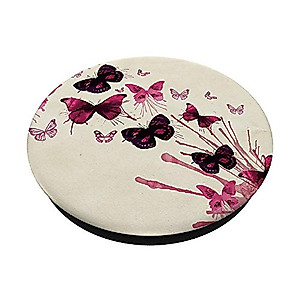 Dark Pink Butterfly Cellphone Holder Hand Pop Up Phone Knobs PopSockets PopGrip: Swappable Grip for Phones & Tablets