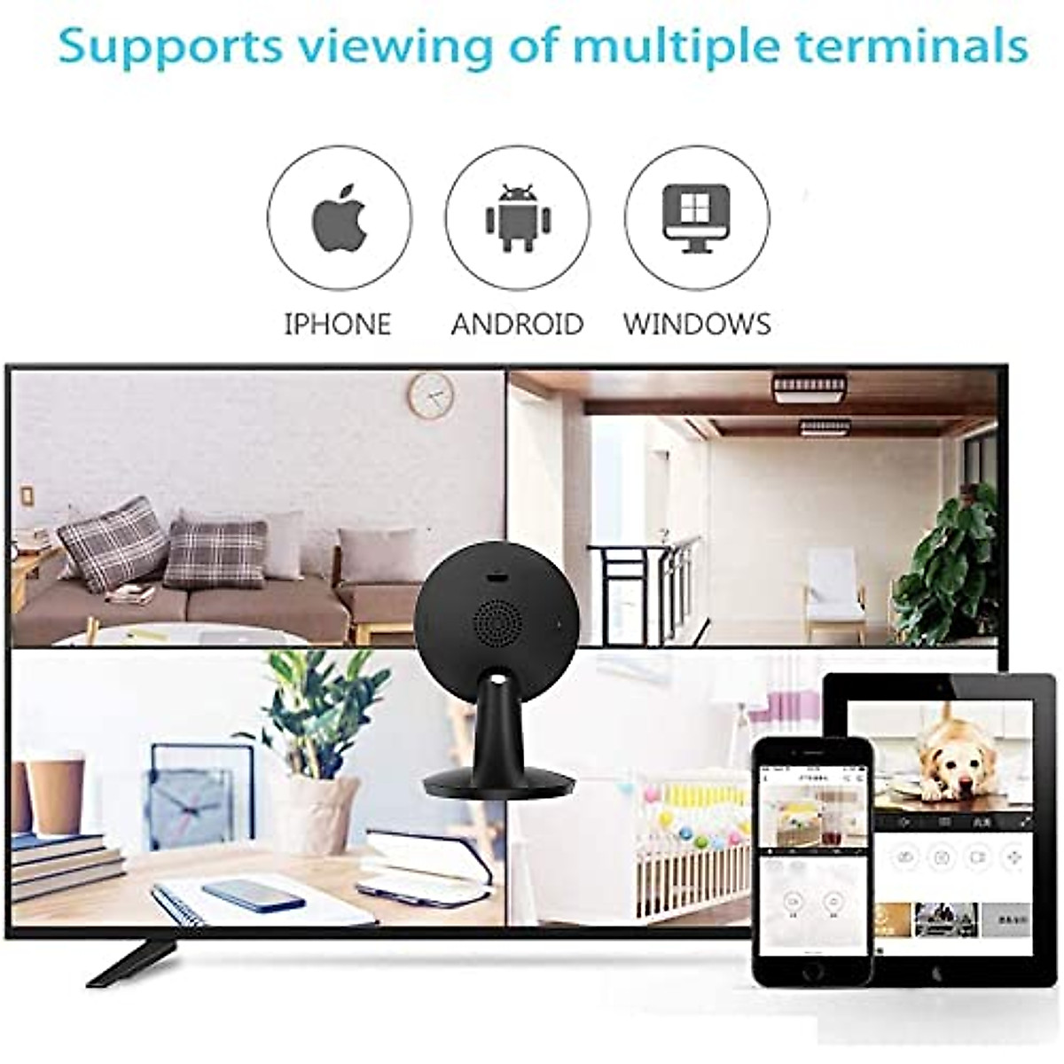 LaView 1080P HD Pet Camera Mini Indoor Security Camera with Night Vision and Motion Tracking WiFi Home Camera Compatible with Alexa