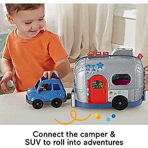 Fisher-Price Little People Toddler Playset, Light-Up Learning Camper, Electronic Toy with Lights and Music for Ages 1-5 Years