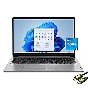 Lenovo IdeaPad 15.6" FHD Slim and Light Laptop, 12th Gen Intel 10-Core i5-1235U, 16GB RAM, 512GB PCIe SSD, USB-C, HDMI, WiFi 6, KeyPad, Webcam, SD Card Reader, SPS HDMI Cable, Cloud Grey, Win 11