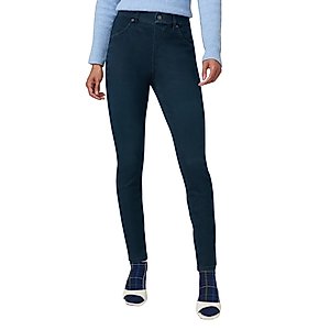 Hue Women's Plus-size Ultra Soft High Waist Denim Leggings Sockshosiery, -black Indigo Wash, 2X