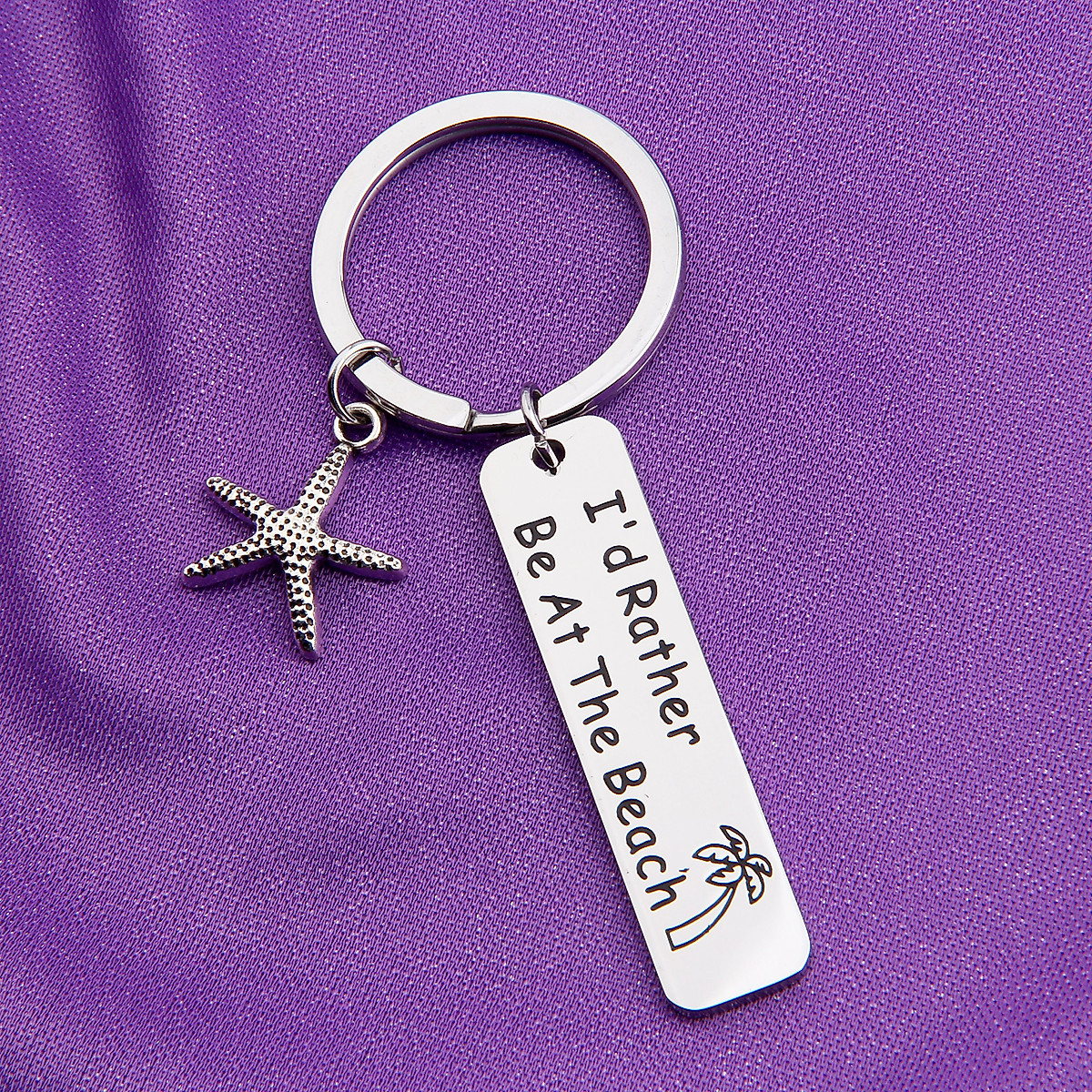 SEIRAA I'd Rather Be At The Beach Gift For Beach Lover Starfish Charm Jewelry Ocean Nautical Vacation Gif (I'd Rather Be At The Beach)