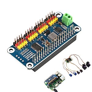 MakerFocus PWM Servo Motor Driver IIC Module 16 Channel PWM Outputs 12 Bit Resolution I2C Compatible with Raspberry Pi 4 3B+ 3B Zero/Zero W/Zero WH and Jetson Nano