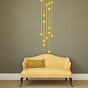 Vinyl Wall Art Decal - Geometric Digital Circuit - 60" x 16" - Trendy Modern Decor for Home Living Room Bedroom Office Workplace Peel Off Vinyl Sticker Decals (60" x 16"; Yellow)