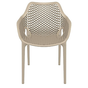 Compamia Air XL Outdoor Patio Dining Arm Chair in Taupe (Set of 2)