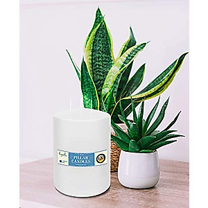 HYOOLA White Three Wick Large Candle - 4.75 x 8 Inch - Unscented Big Pillar Candles - 120 Hour - European Made