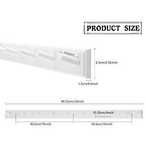 horkmous 2PCS Coat Rack Wall Mounted, Long 38'' Wooden Wall Coat Hooks with 10 Pegs, Wall Peg Rail Hangers for Hanging Towels, Hats, Backpacks, Clothing, Caps(White)
