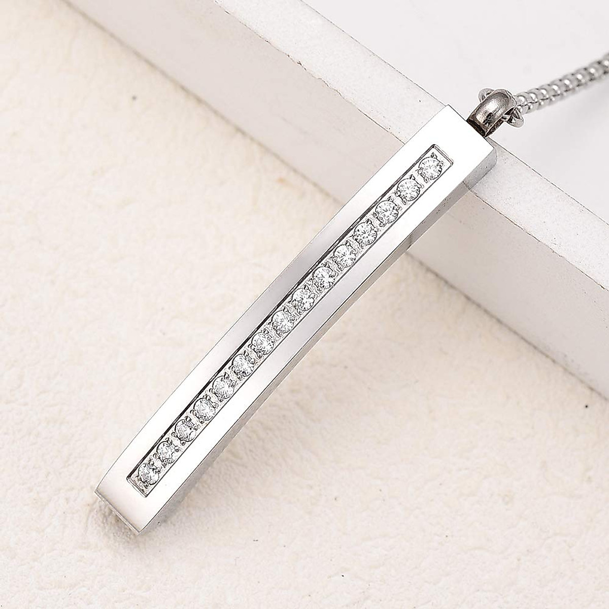 Shiny Crystal Cremation Bracelet for Ashes for Women Cube Urn Bangle Locket Ash Holder Memorial Jewelry Bracelet Keepsake Gift (Silver)