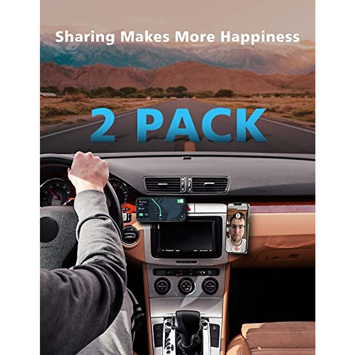 NIYEVN [2 Pack] Magnetic Phone Holder for Car[Upgrade Magnet] Phone Mount for Car,Ultra Magnetic Flex Car Phone Holder, Dashboard Car Mount Fits Samsung iPhone etc All Smartphones (Black)