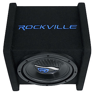 Rockville RV8P 8" 400w Car Audio Subwoofer in Vented Sub Enclosure Box - 4 Ohm,Black