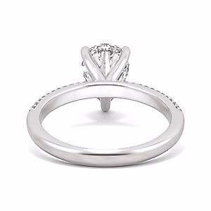 14K White Gold Moissanite by Charles & Colvard 10x7mm Pear Engagement Ring-size 8 2.45cttw DEW