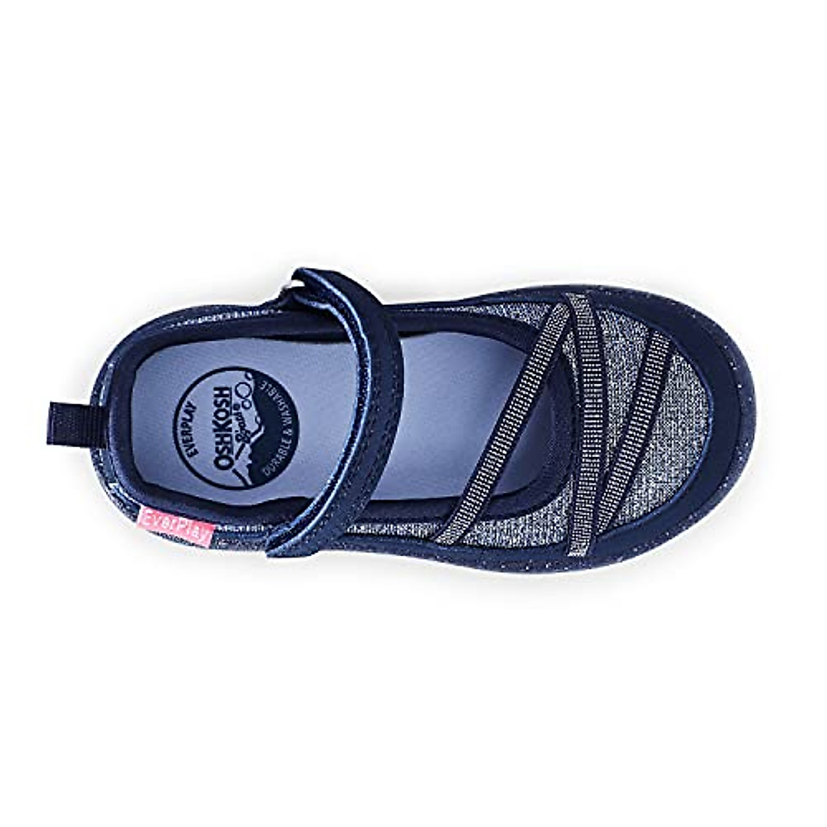 OshKosh B'Gosh Girls Fawn EverPlay Mary Jane Flat, Navy, 4 Toddler