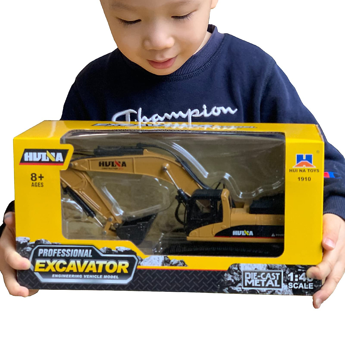Gemini & Genius Excavator Toys, Construction Vehicle Digger Toys 1/40 Scale Die-cast Grader Engineering Tracked Excavator Vehicle Alloy Models Toys for Kids and Decoration for House