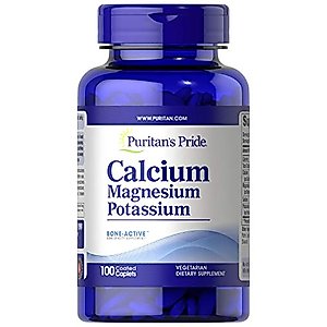 Puritan's Pride Calcium Magnesium and Potassium-100 Caplets