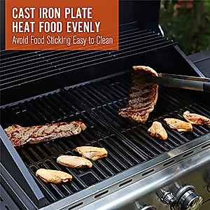 MFSTUDIO 4 Burner Propane Gas BBQ Grill with Side Burner and Porcelain-Enameled Cast Iron Grates, 42,000BTU Outdoor Patio Garden Barbecue Grill, Stainless Steel