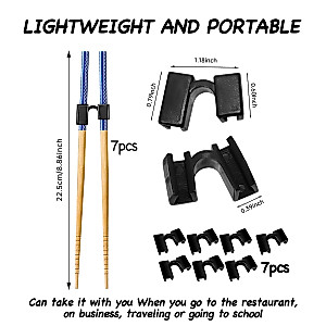 7 Pairs Reusable Training Chopsticks Helpers for Kids Adult Trainer Beginner Learner, Japanese Bamboo Chopsticks and Non-Slip Connector Set, Dishwasher Safe, L8.86Inch (5.Porcelain print)