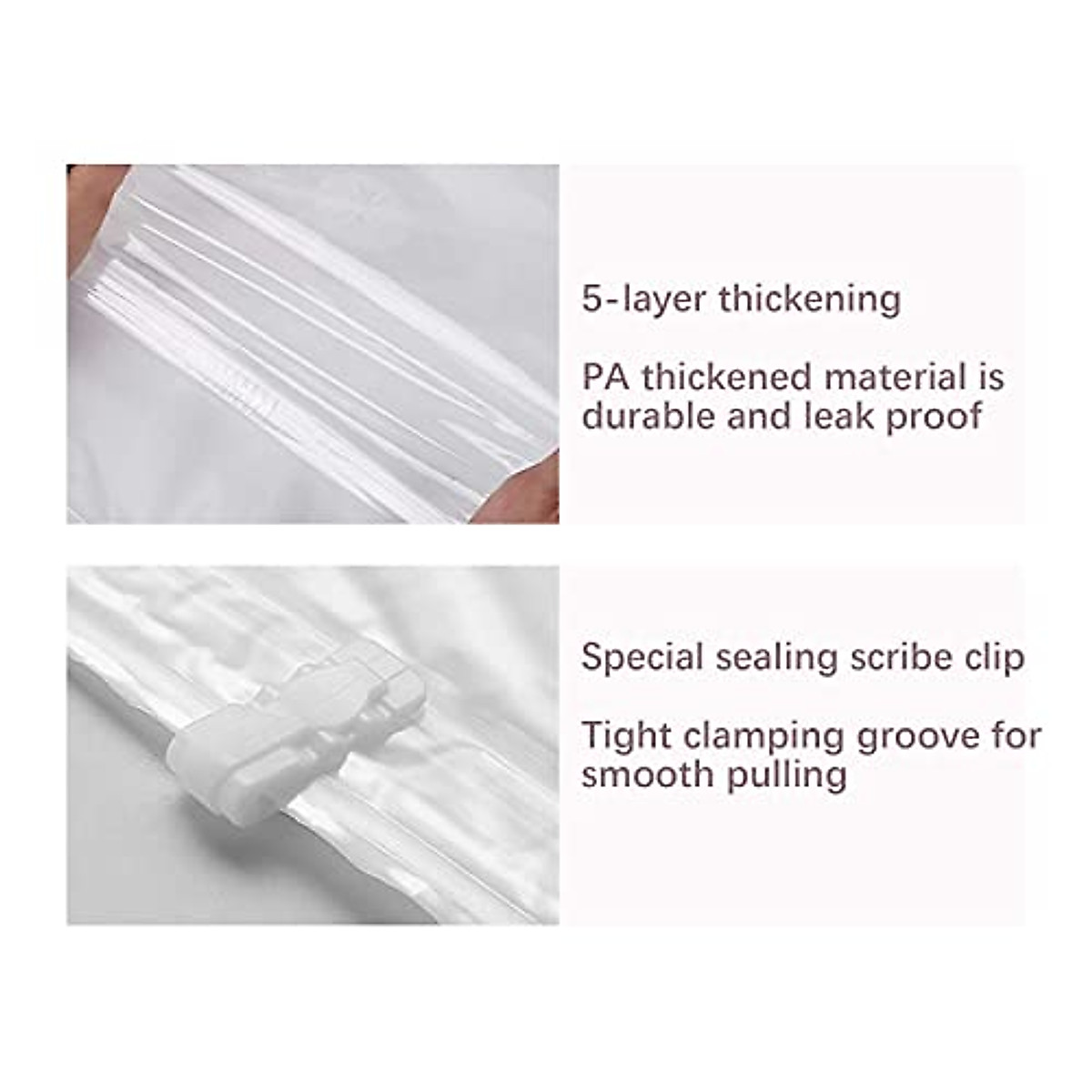 10PCs Vacuum Storage Bags for Cloths Quilt Space Saver Vacuum Bags for Blanket Including 2pc Jumbo, 2pc Large, 2pc Medium & 4pc Hand Roll Cloth Bags - with Free Pump