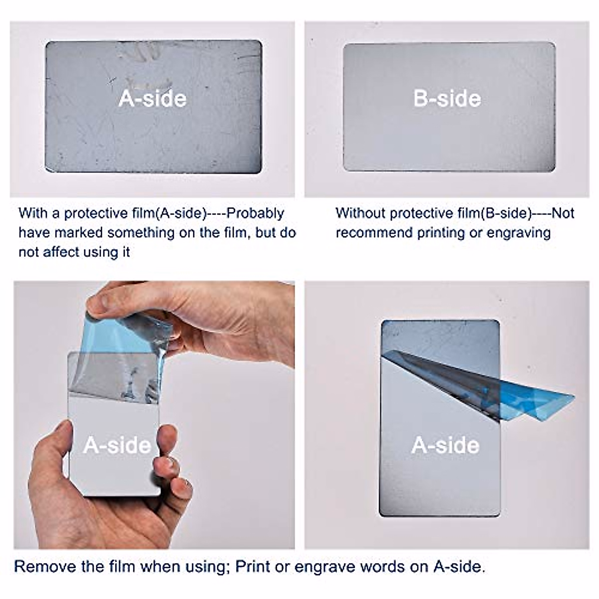 uxcell Blank Metal Card 100x50x0.4mm Brushed 201 Stainless Steel Plate for DIY Laser Printing Engraving Silver Tone 10 Pcs