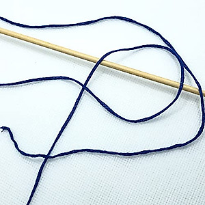 Buvemu Cotton Chainette Yarn, 100% Cotton Fine Weight for Knitting Crocheting, Summer Spring Yarn, 100 Gram (3.53 Ounces) 328 Yards (300 Meters) (Royal Blue)