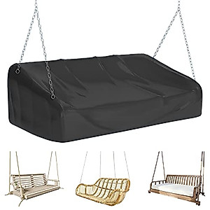 Porch Swing Cover, Hanging Porch Swing Cover Waterproof, Outdoor Hanging Swing Cover, Cover for Porch Hanging Swing - Black (73 * 30 * 28/20inch)
