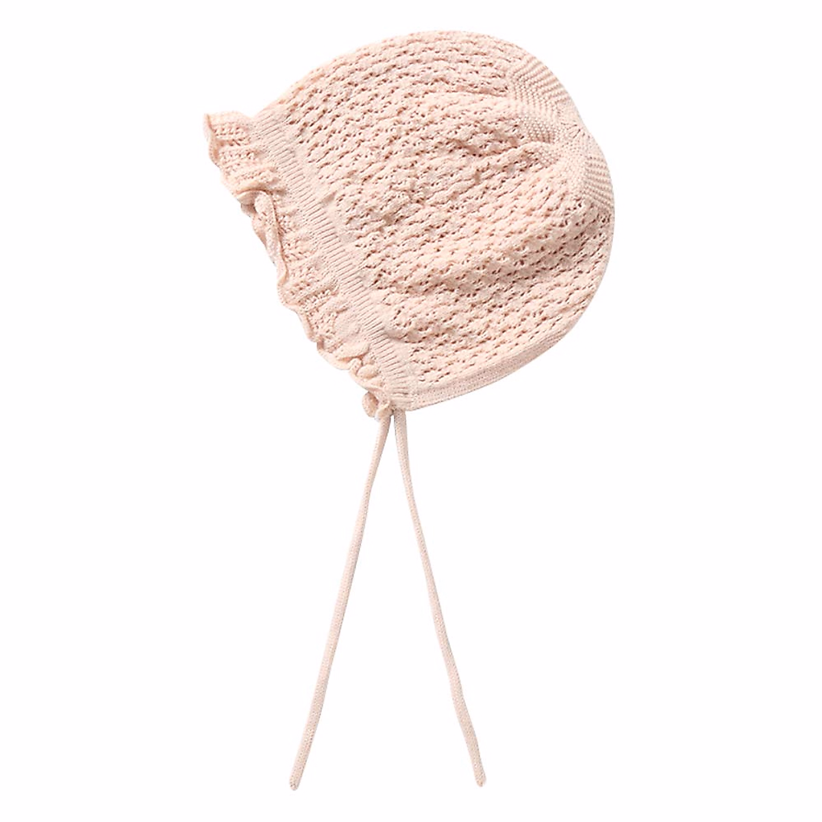 Vivobiniya Toddler Girl Lovely Flounce Knit Hats Baby Bonnets Newborn Baby Hats 0-8y (US, Age, 0 Months, 3 Months, Pink(Cotton))