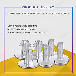 neynavy 8 PCS Lower Engine Cover Bolt Pin Screws, Radiator Engine Access Cover Pin, Lower Engine Cover Bolt Radiator Access Cilps, Suitable for Accord Civic CRV (Silver)
