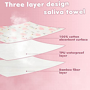 Newwiee 5 Pieces Waterproof Muslin Pullover Baby Bibs Full Coverage Toddler Bibs Soft Absorbent Large Bibs Comfortable Towel Bibs Colorful Baby Drooling Bibs for Feeding and Drooling Toddlers