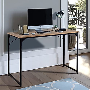 BestOffice Gaming Home Office Writing Study Table Modern Simple Style PC Desk with Metal Frame，Nature