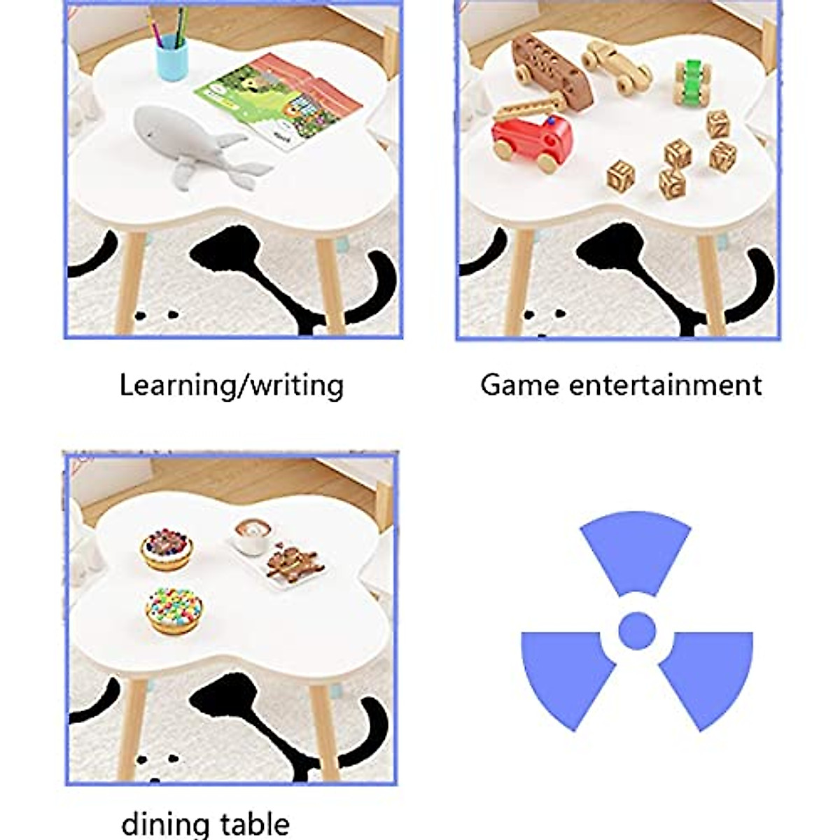 Walnut Wooden Child Desk Chair Set Child Desk Activity Table Study Desk Painting Book Gift Child Dinner Table/Baby Picnic Table