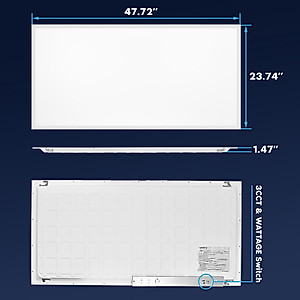 LUXRITE 8-Pack 2x4 FT LED Flat Panel Lights, 3CCT Selectable 3500K 4000K 5000K, 30W 40W 50W Tunable, Up to 6250LM, 0-10V Dimmable, Drop Ceiling Lights, 120-277V, IC Rated, DLC, ETL - Office Lighting