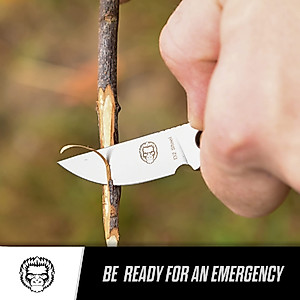 Neck Knife | Fixed Blade Utility Knife D2 W Sheath | Belt Clip Bushcraft Outdoor Knife |Full Tang Tactical Survival Knife Kit (Silver)