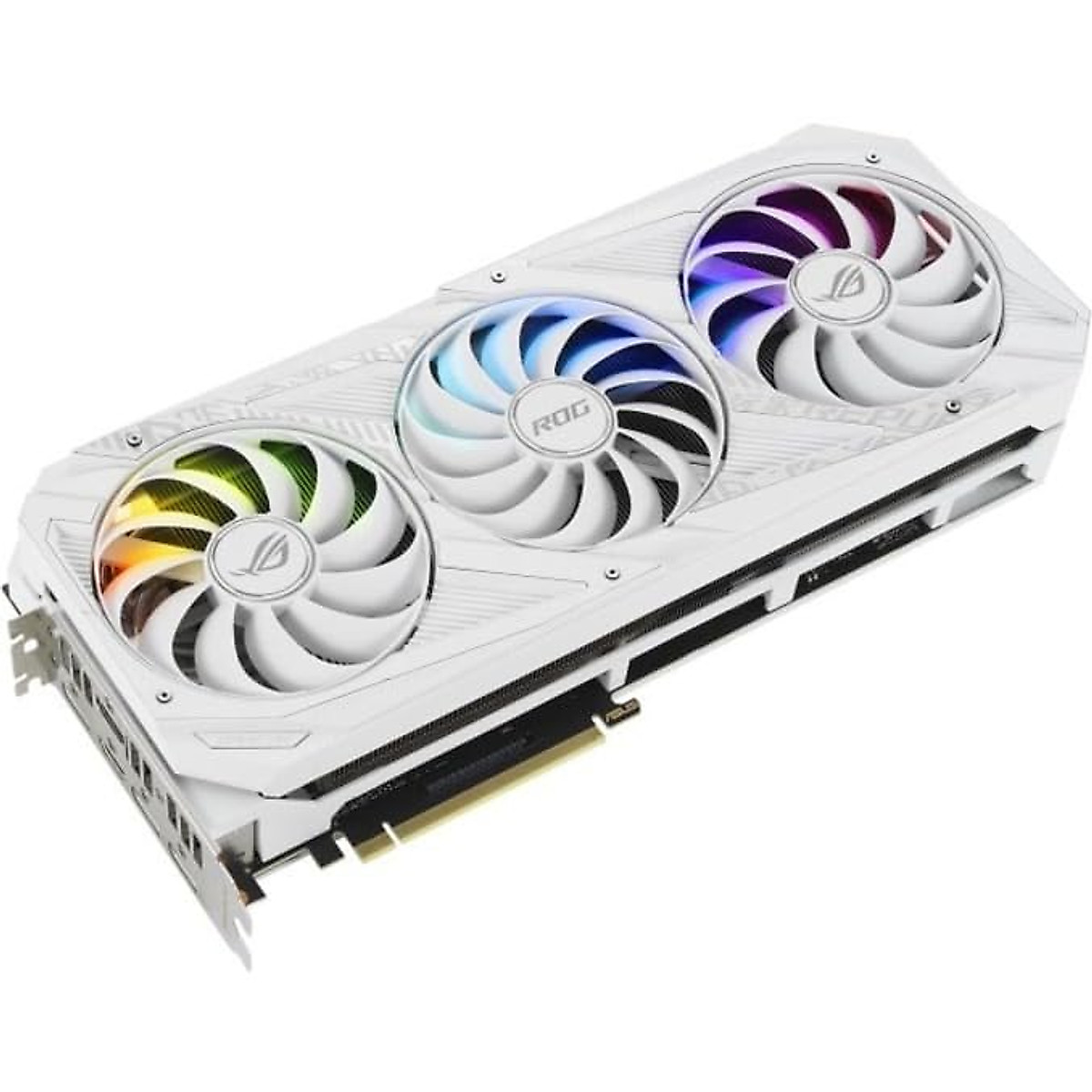 ASUS ROG Strix NVIDIA GeForce RTX 3070 V2 White OC Edition Gaming Graphics Card (PCIe 4.0, 8GB GDDR6, LHR, HDMI 2.1, DisplayPort 1.4a, White Color Scheme, Axial-tech Fan Design, 2.9-Slot)