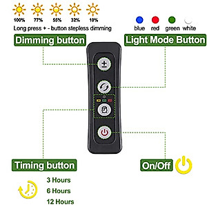 Yekavo Aquarium Light, Full Spectrum LED Fish Tank Grow Light with Timer, 5W Plants Terrarium Light with Metal Stand, for Betta Fish Bowl, Reptile Terrarium, Plant Landscape Tank, Potted Plants