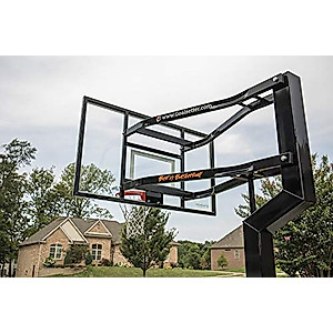 Goalsetter All-American In Ground Adjustable Basketball System with 60-Inch Glass Backboard and Collegiate Breakaway Rim, Black (SS45560G5)