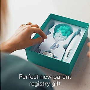 Nanobebe E-Brush Baby Bottle Cleaner - Electric Bottle Cleaning Brush, Baby Accessories, and Sippy Cups - Rechargeable, Includes Replaceable Brush Head