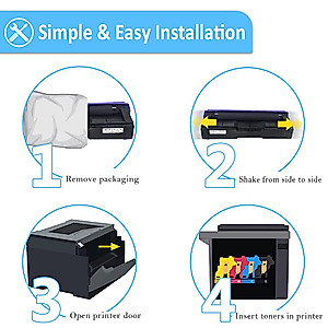 LAIPENG 4 Color Compatible Toner Cartridges SP C250 C261 High Capacity 2300 Pages for Black Cyan Magenta Yellow for RICOH Aficio SP C250DN C250SF C261SFN C261SFNw C261DNw Laser Printers