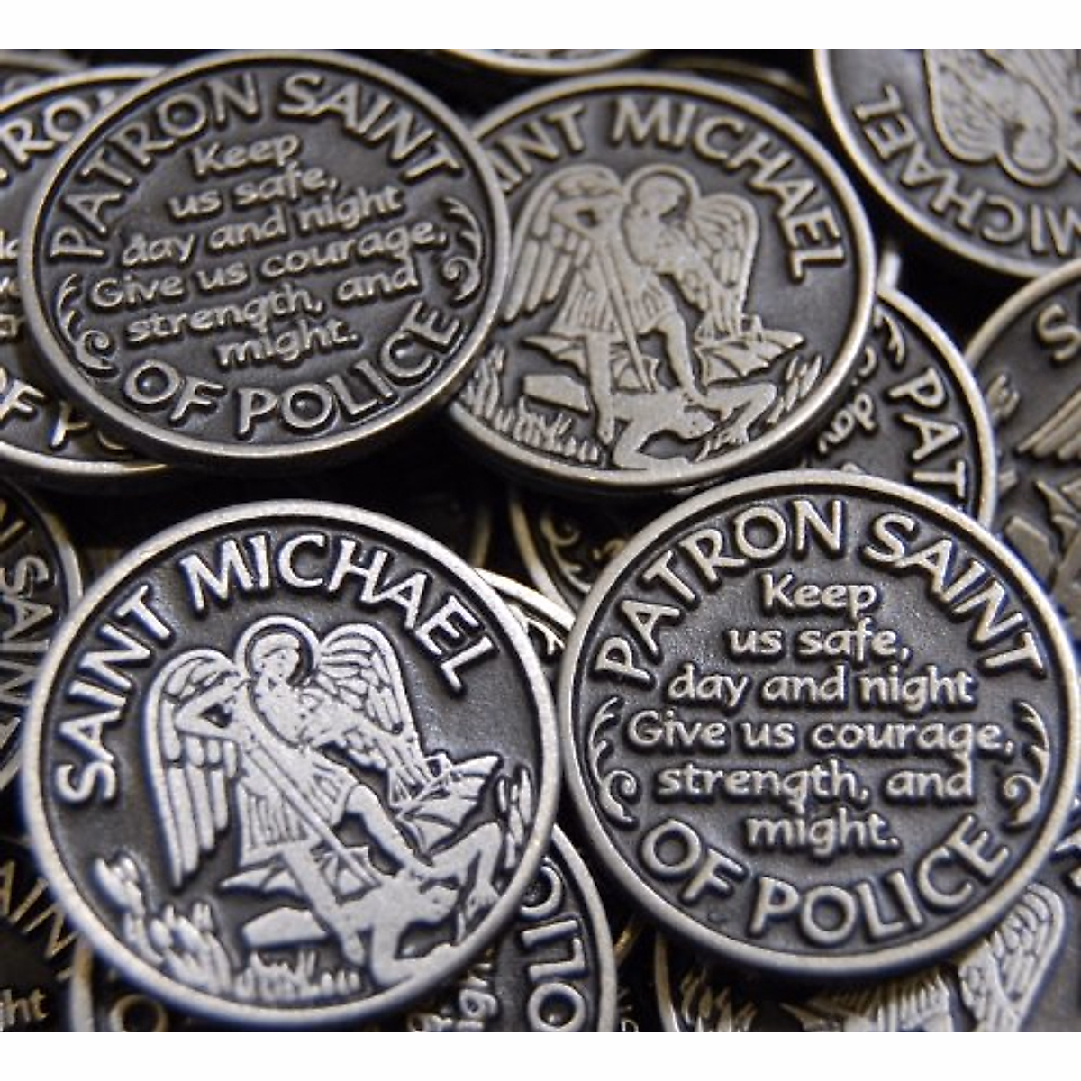 Before & After, LLC Set of 10 Saint Michael Patron of Police Pocket Token Coins