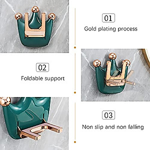 BETYMAO Crown Shape Hair Dryer Holder Foldable Wall Mounted Hair Dryer Rack Blow Dryer Holder Rack for Home Barbershop White