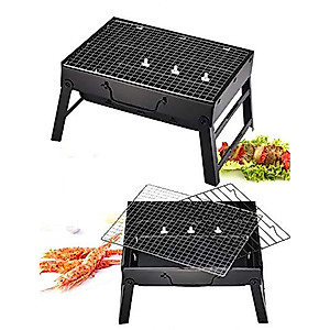 Charcoal Grill Barbecue Portable Grill, Stainless Steel Folding BBQ Grill Tabletop Outdoor Camping Picnic Burner