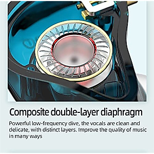 OXYPLAY HiFi Sports Earbuds Headphones with MMCX Connections, Dolp AS10 Hybrid Drivers IEM Earphones for Musicians with Oxyen-Free Cord Blue with Microphone Built in