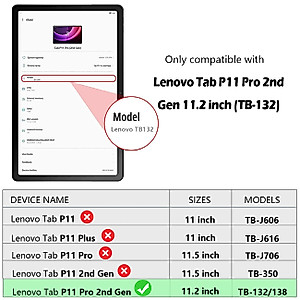 Kitzomi for Lenovo Tab P11 Pro 2nd Gen Case 2022 (TB-132FU/138FC) with PU Leather Folio and Kickstand+Card Holder, Auto Sleep/Wake with Cover for Lenovo Tab P11 Pro 11.2 Inch (2nd Gen),Rose Gold