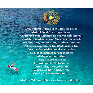 KIDS 100% Natural Organic Healthy Roll On Deodorant for Children Healing Detox Aluminum-Free Carcinogen Free Certified Vegan Paleo Keto Rollon non-toxic no chemicals