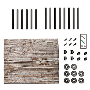 Yuanshikj (42" Tall Industrial Pipe with 31" Solid Wood Shelf/Shevles/Shelving Bookshelf/Bookcase Metal Iron Pipe Rustic Open DIY Display Wall Mounted for Living/Bed/Office Room Decor Storage