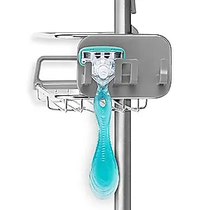 simplehuman Adjustable and Extendable Shower Caddy Large, Stainless Steel and Anodized Aluminum