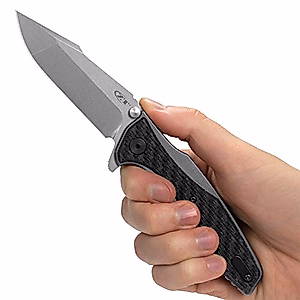 Zero Tolerance Hinderer CF Pocketknife; 3.5-Inch Blade of 20CV Stainless Steel; Titanium Handle with Glow-in-The-Dark Carbon Fiber Overlay, Frame Lock, Made in The USA (0393GLCF)