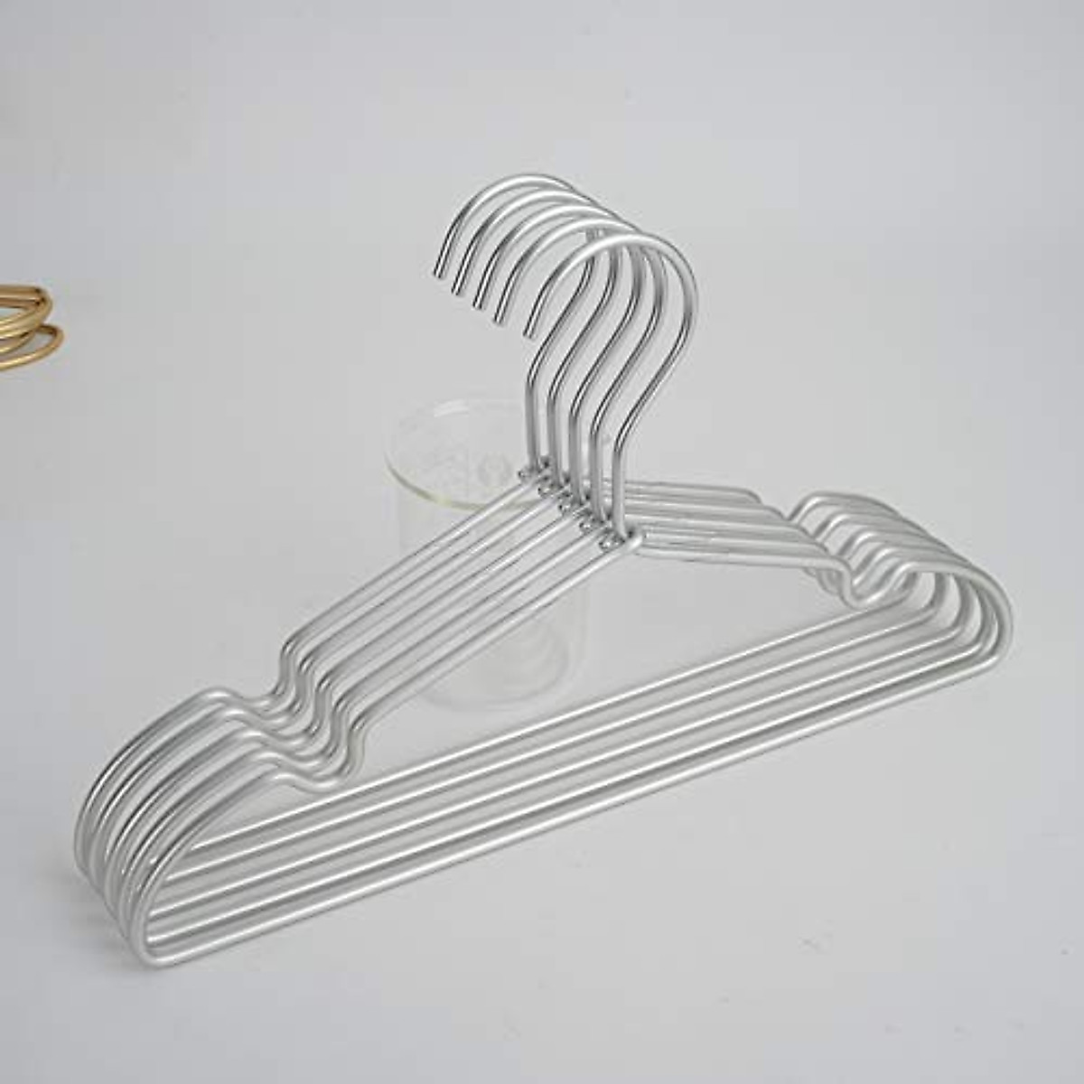 Koobay 12.5" Silver Aluminium Children Baby Clothes Hangers for Closet Organization W Notches Satin Matt (10)