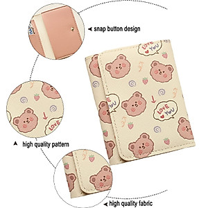 JELLYEA Kawaii Bear Wallet Cute Cartoon Card Holder Small Wallet Purse Anime Girls Front Pocket Folded Wallet (2)