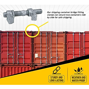 Mytee Products (4 Pack) SEA RAIL Shipping Container Bridge Fittings Clamp- 260 mm Clamp